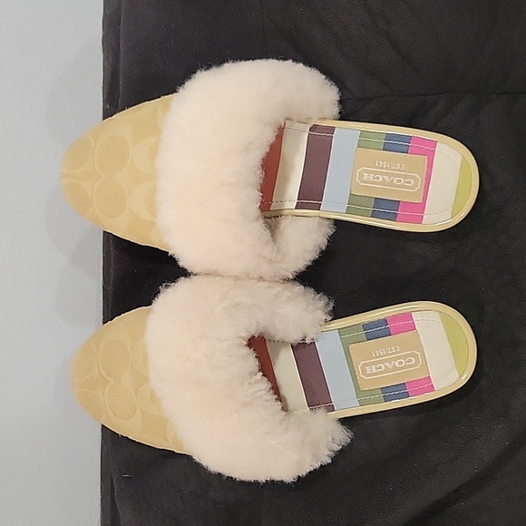 Coach | Shoes | Coach Shearling Suede Slippers | Poshmark